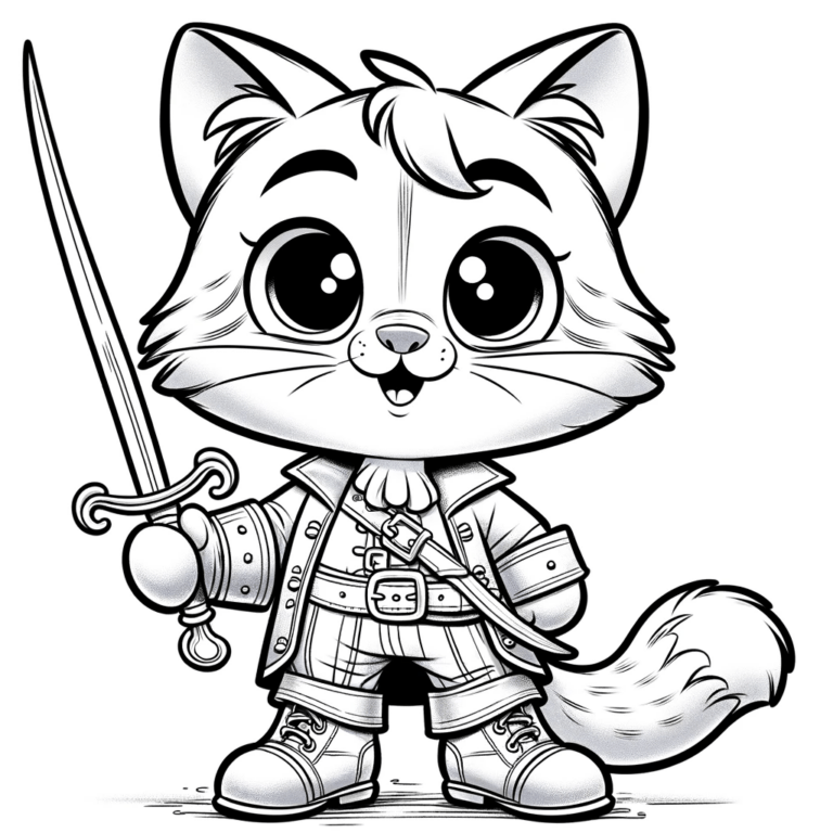 Imprimir o gato de botas Colorir e Pintar!